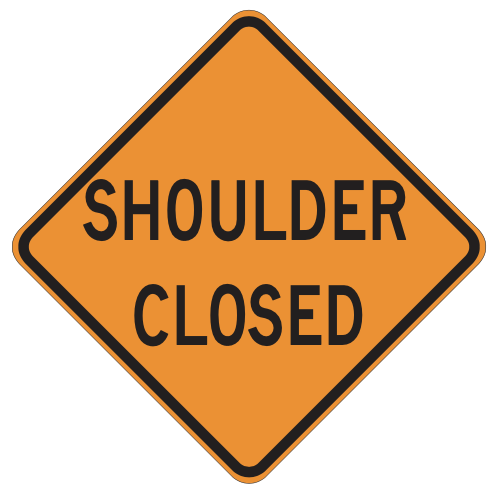 MUTCD C30A (CA) Alternate Shoulder Closed Traffic Safety Sign