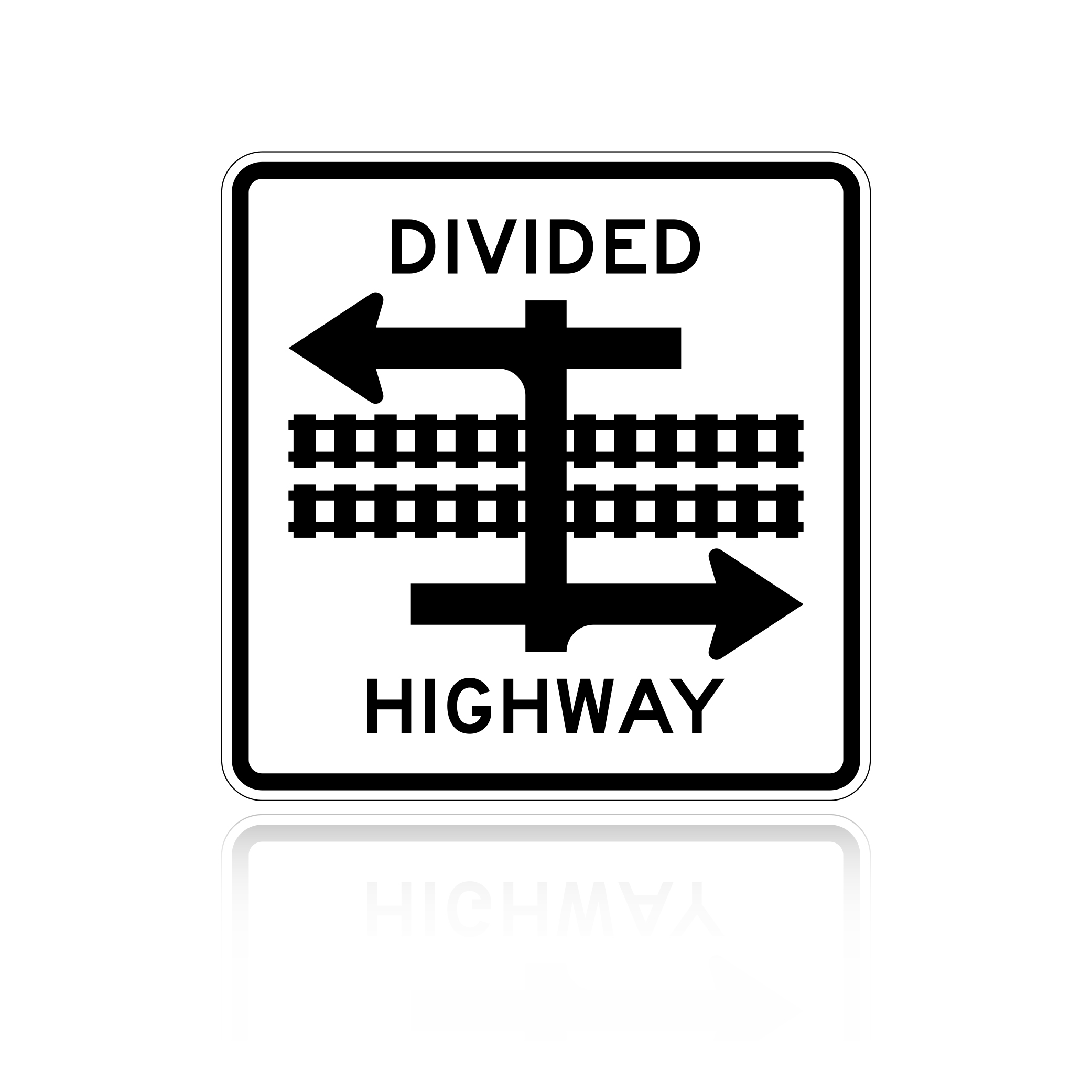 MUTCD R15-7 Divided Highway (Rail) Sign