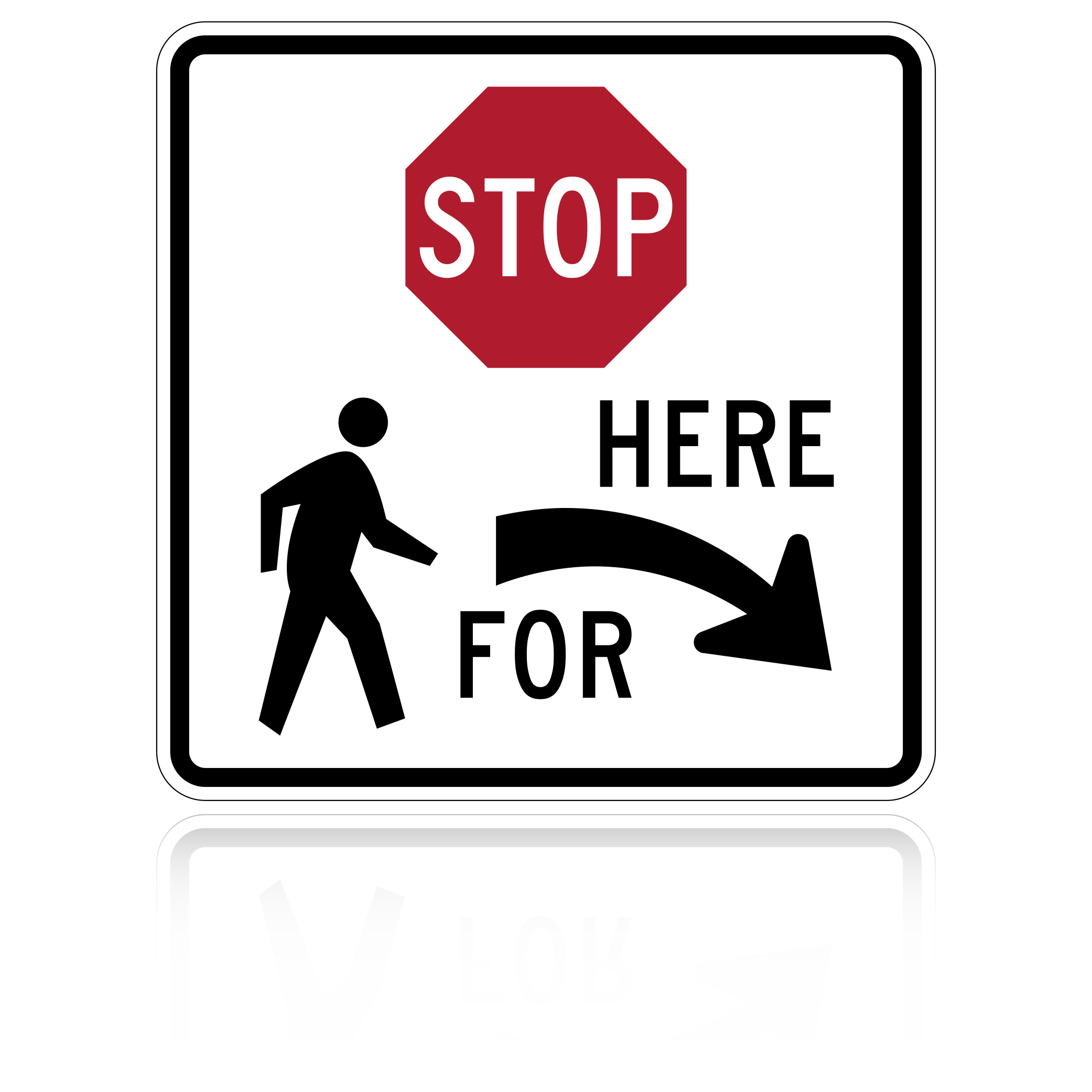 trafficthingz.com: MUTCD R1-5BR Stop For Pedestrians (Right Arrow)