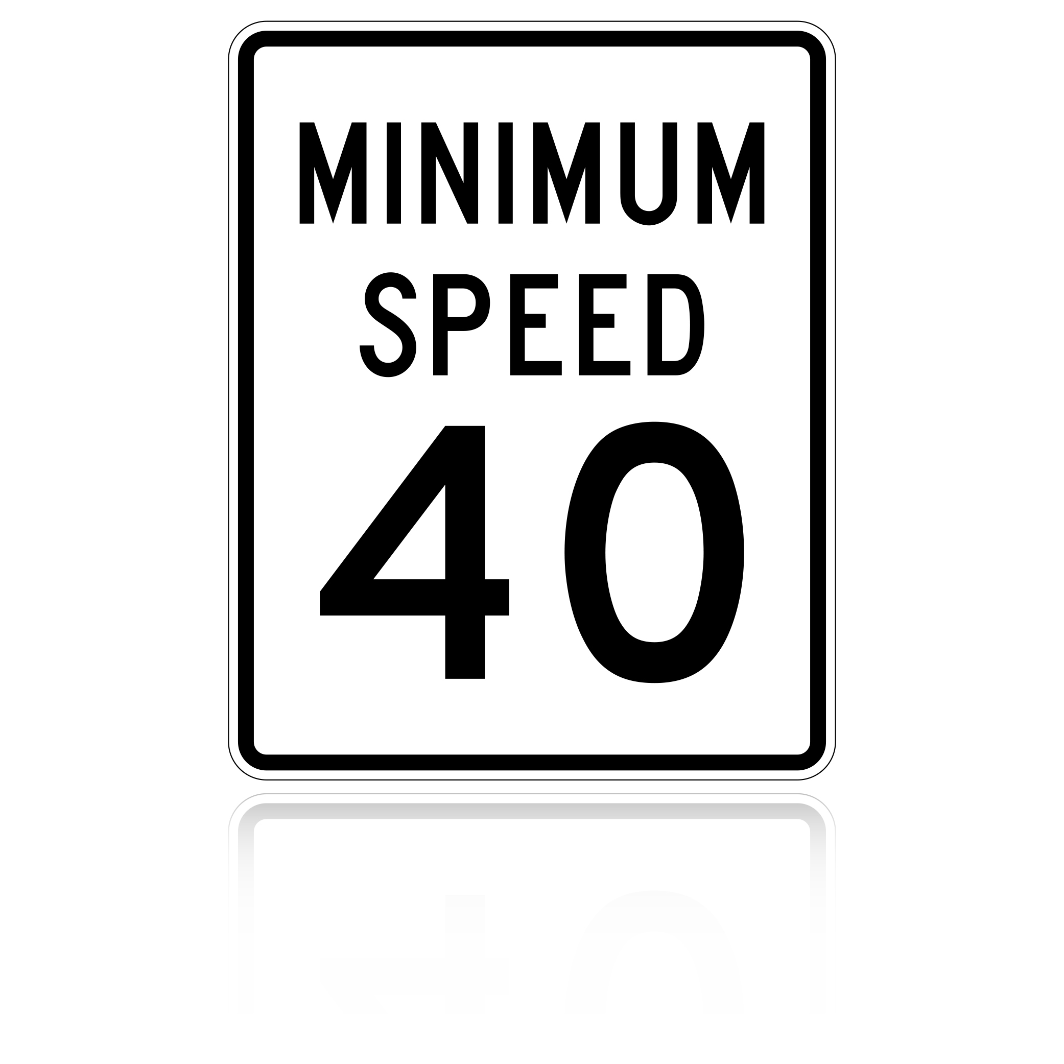 MUTCD R2-4P Minimum Speed Traffic Sign - Reflective