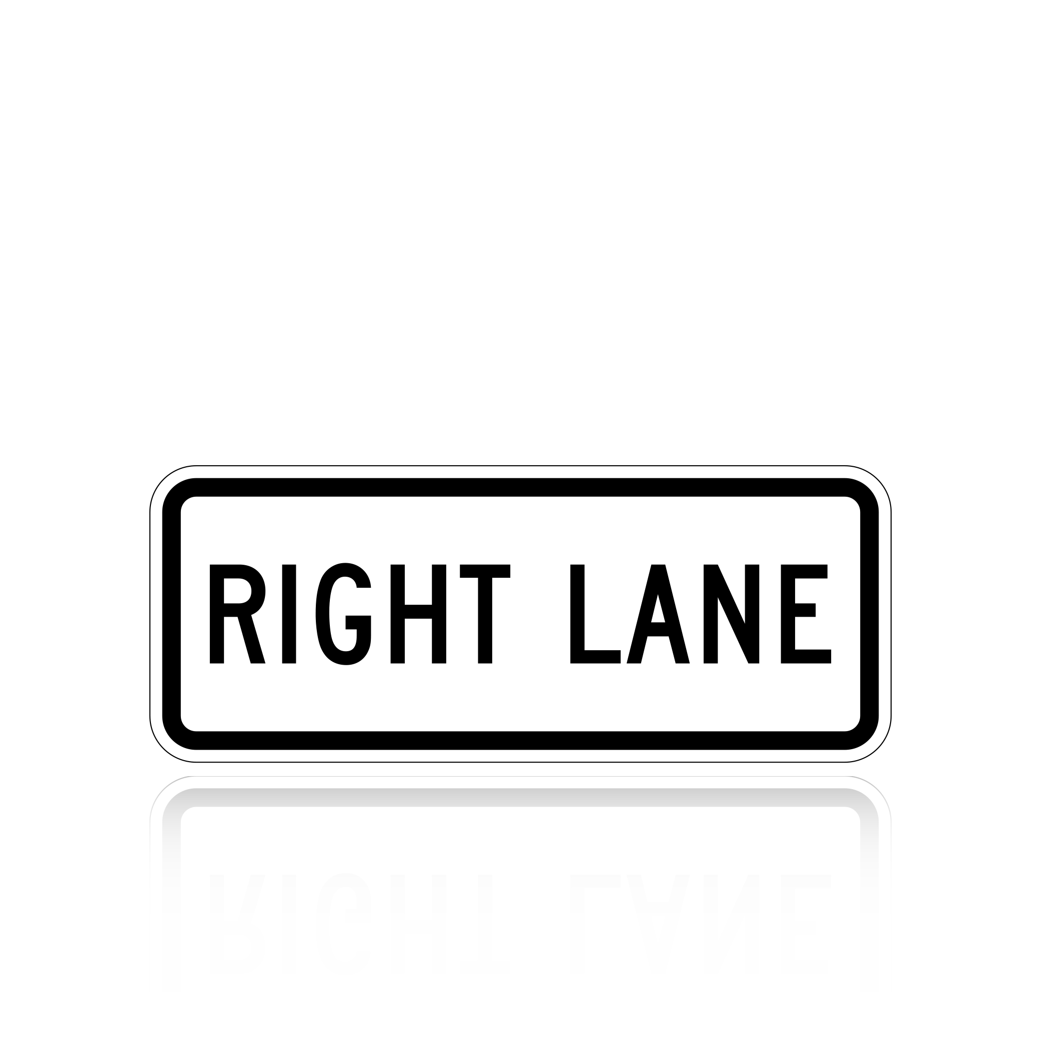 MUTCD R3-5FP Right Lane Plaque - Traffic Sign for Lane Control
