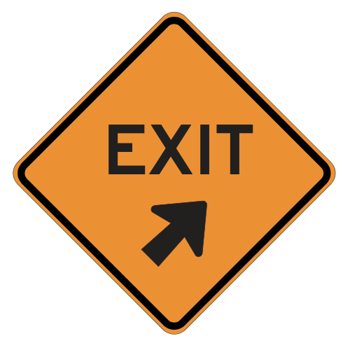 MUTCD SC18 (CA) Exit with Arrow Traffic Control Sign
