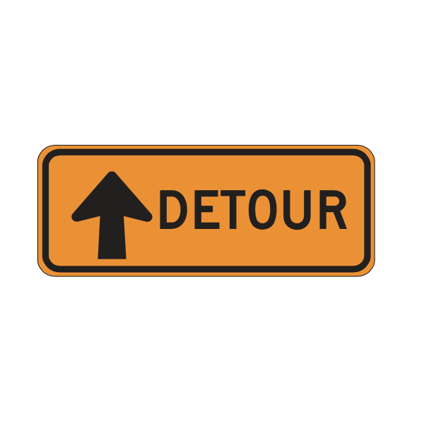 MUTCD SC3 (CA) Detour Arrow Ahead (UP) Work Zone Sign