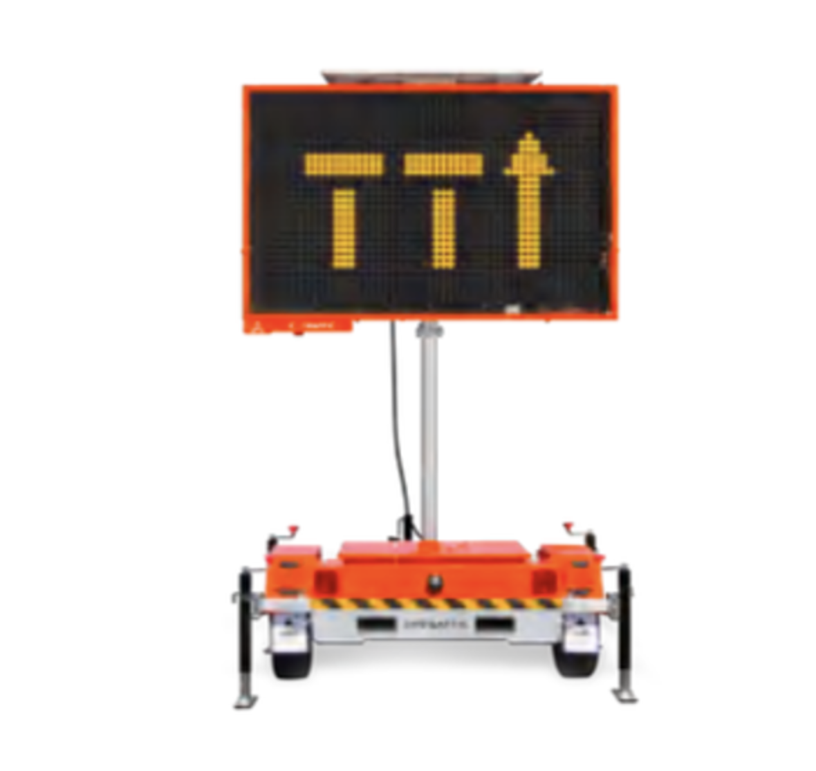trafficthingz.com: Small OPTRAFFIC Solar Powered Full Matrix Sign Trailer