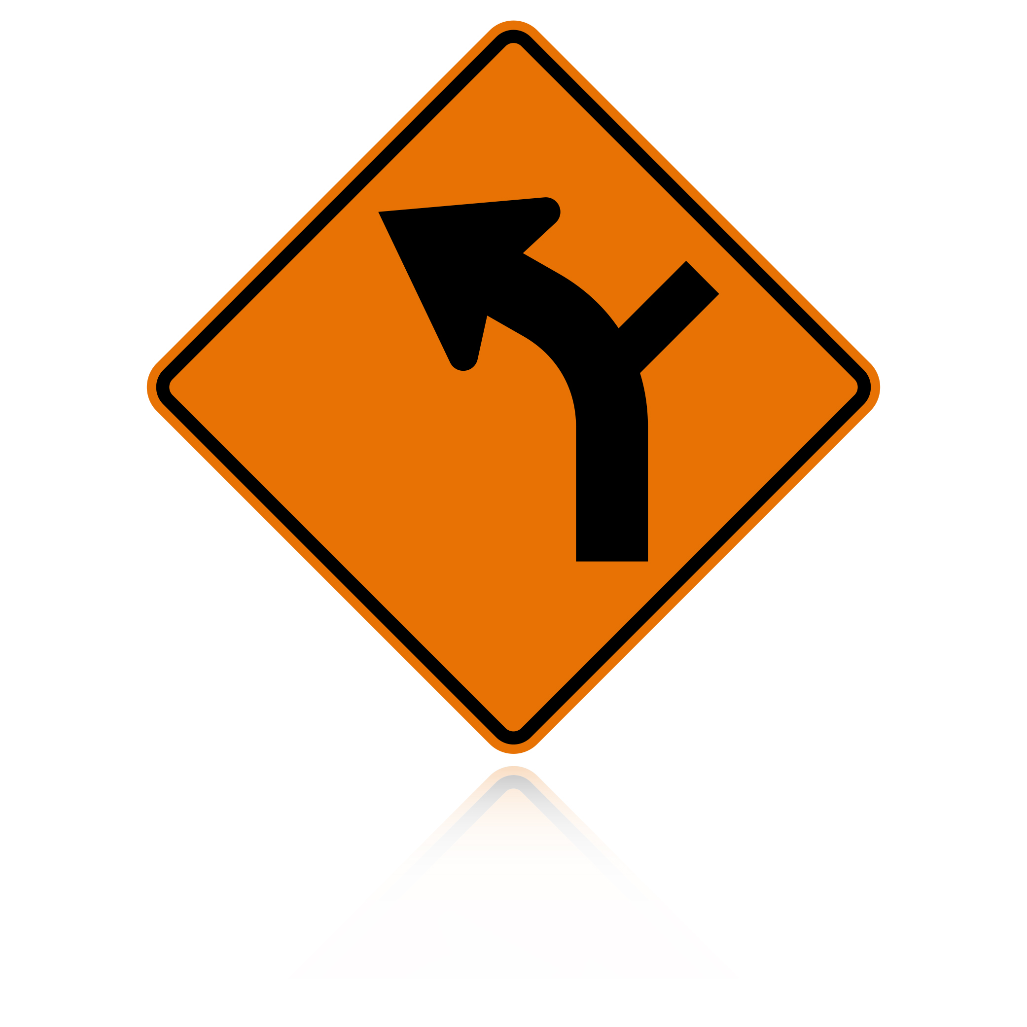 MUTCD W1-10L Left Combination Curve/Side Road Traffic Sign