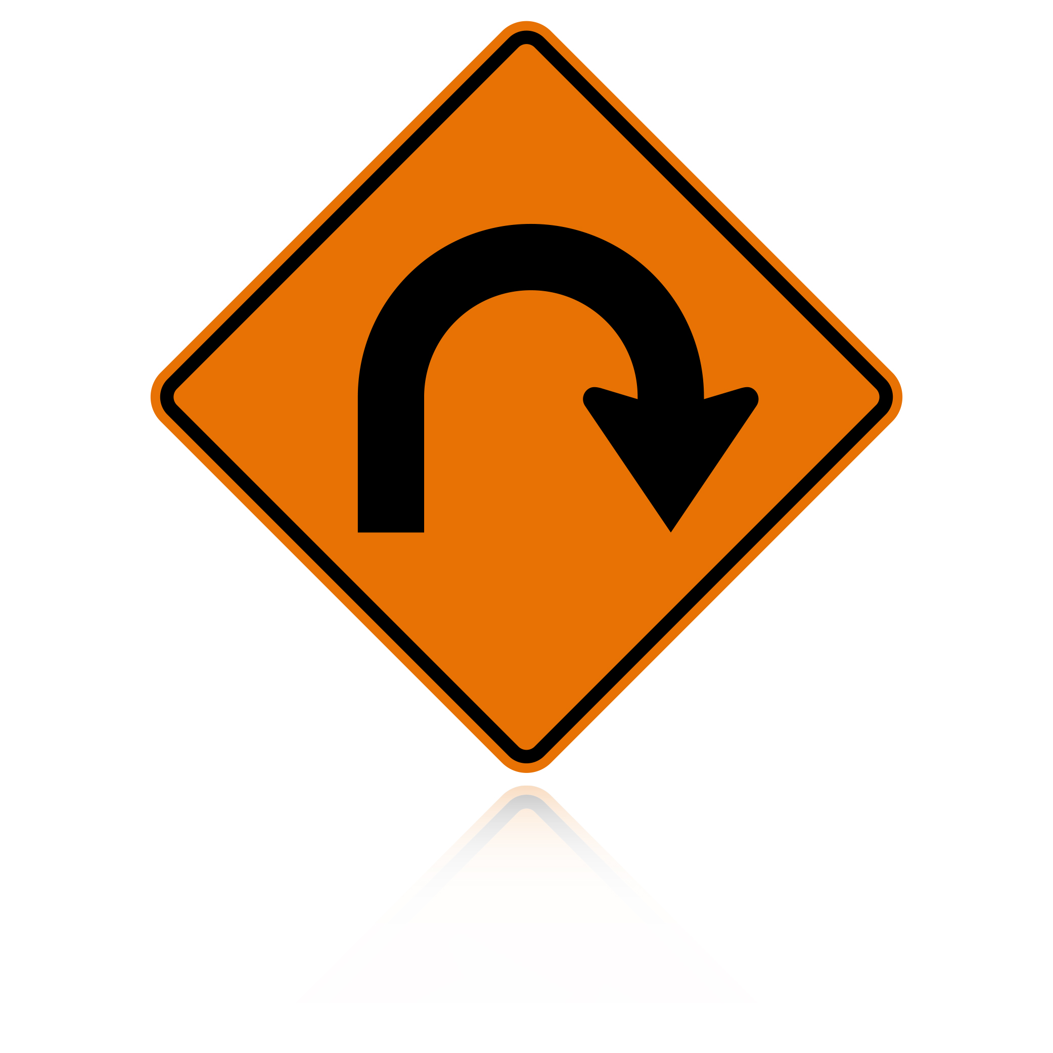 W1-11R Right 180 Degree Hairpin Curve Road Sign
