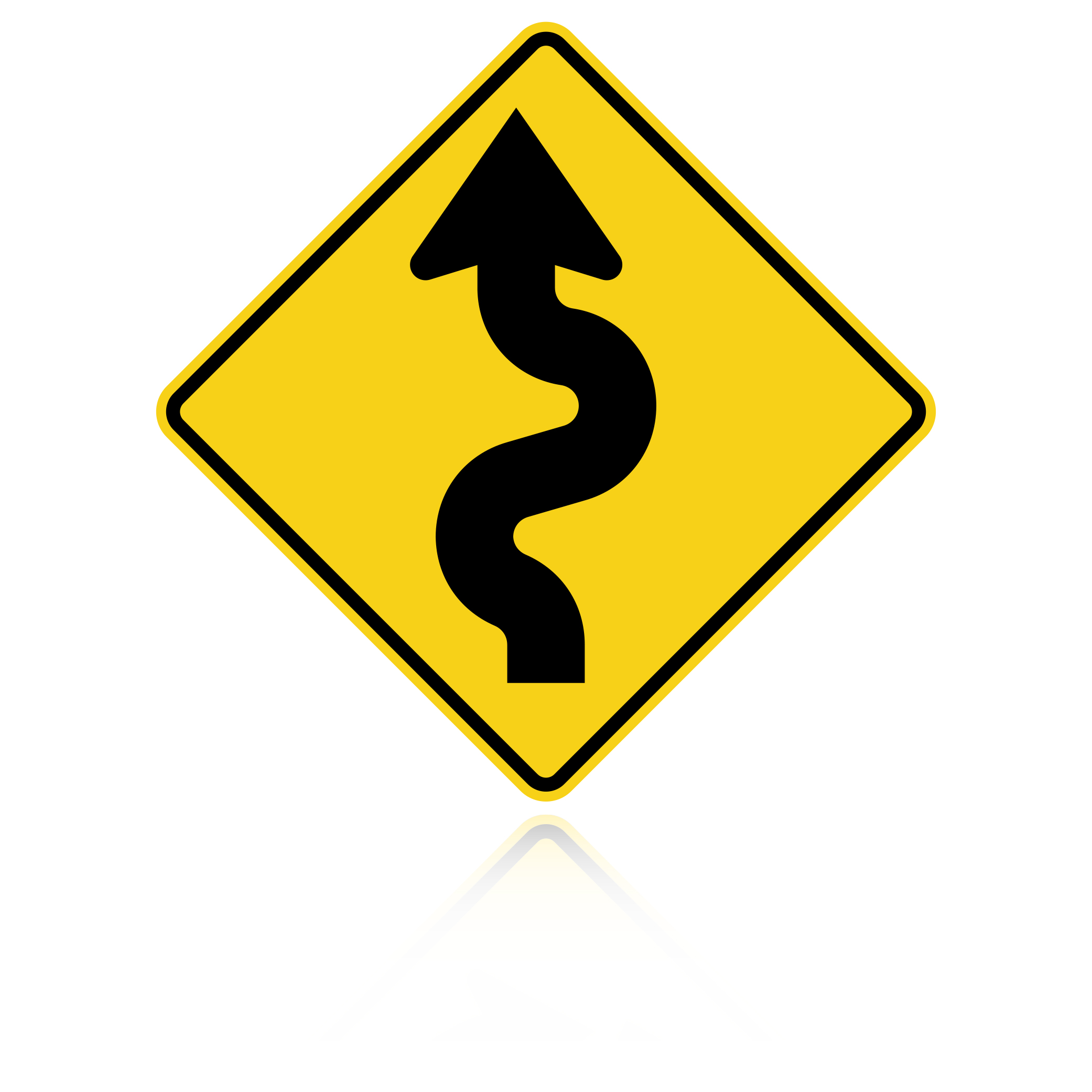 MUTCD W1-5L Left Winding Road Sign