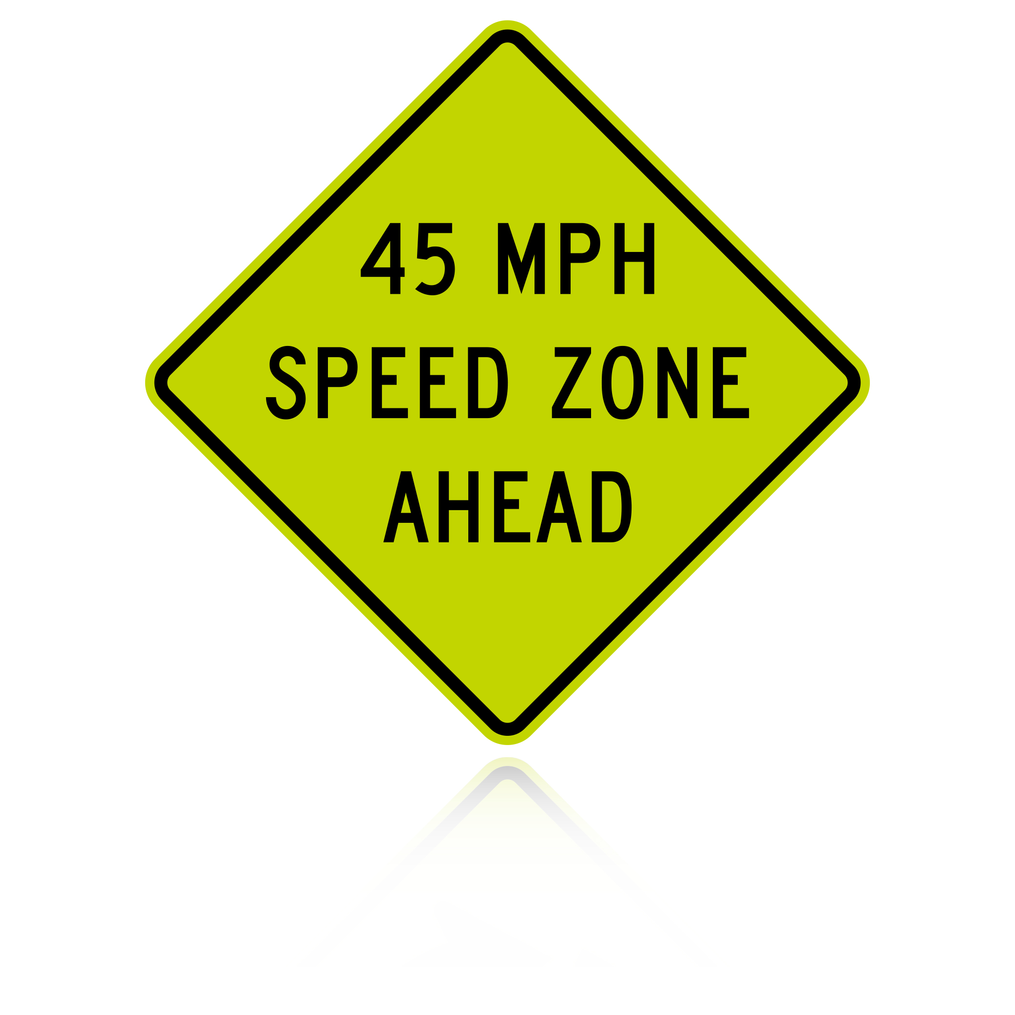 45 MPH Speed Zone Ahead Sign W3-5a - MUTCD Compliant
