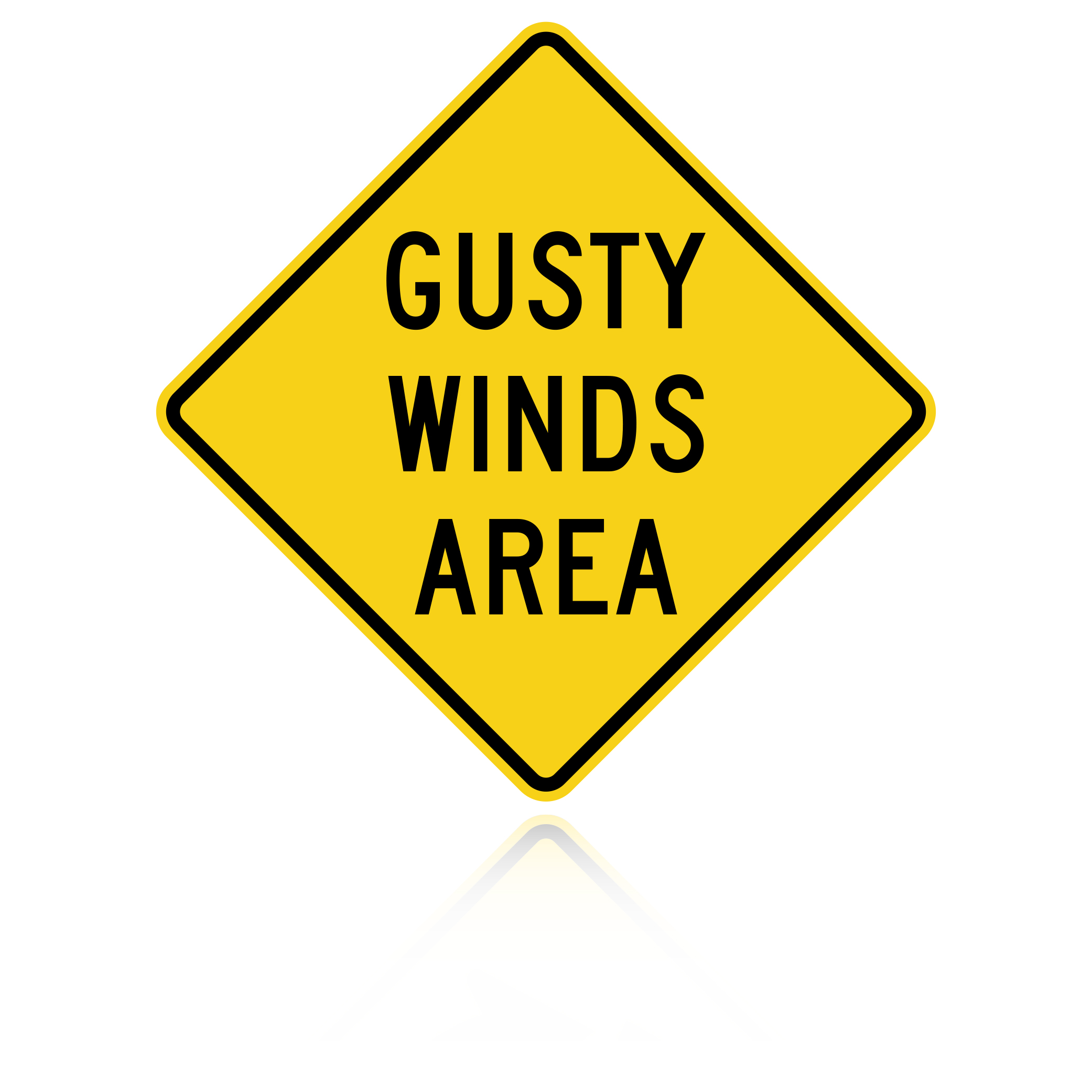 Gusty Winds Area Warning Sign MUTCD W8-21