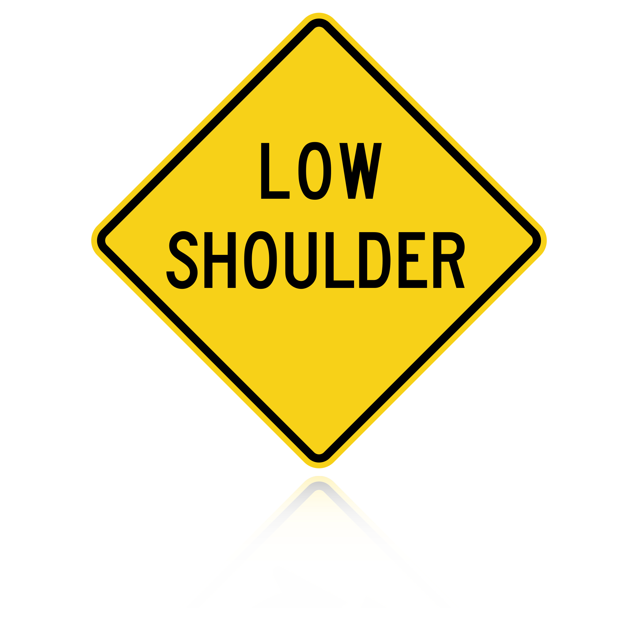 MUTCD W8-9 Low Shoulder Warning Sign