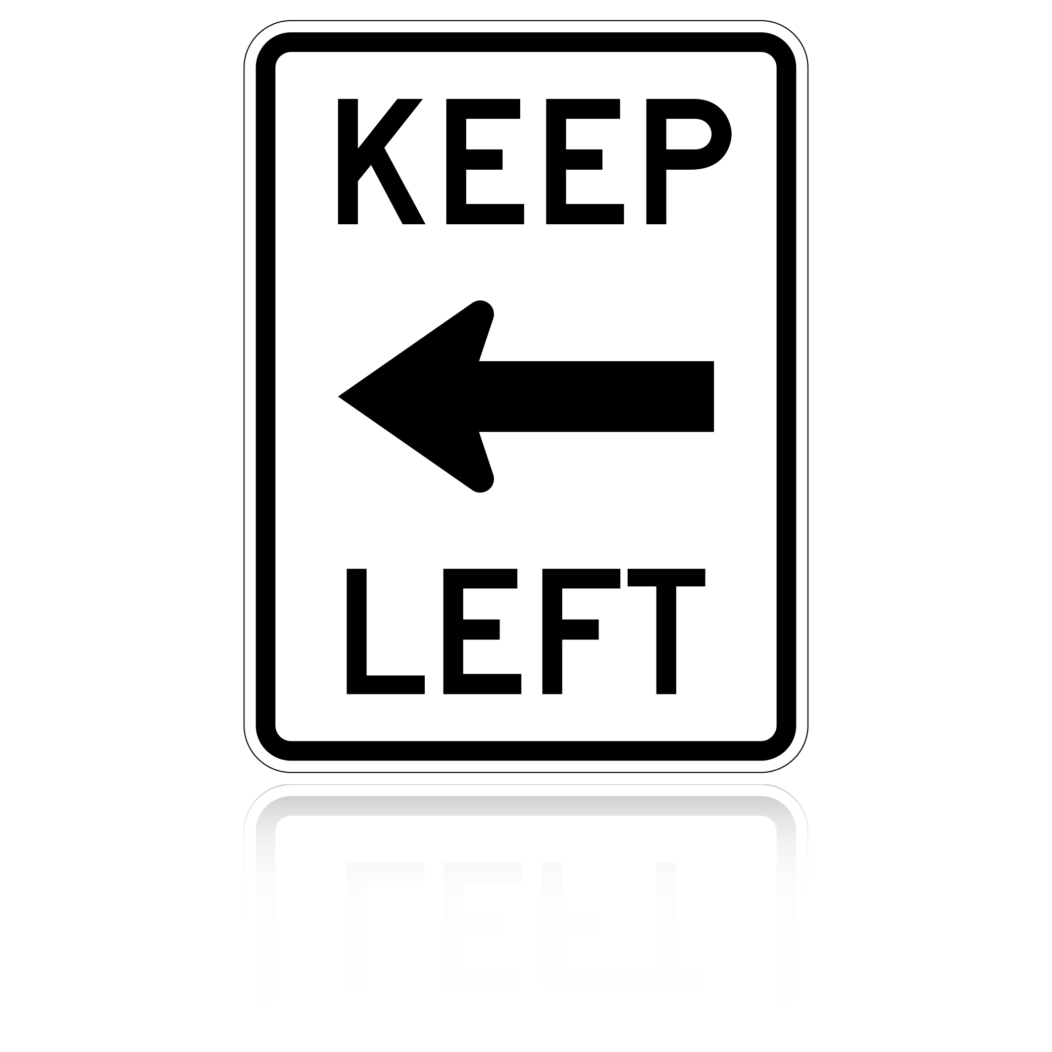 trafficthingz.com: MUTCD R4-8a Keep Left Horizontal Arrow