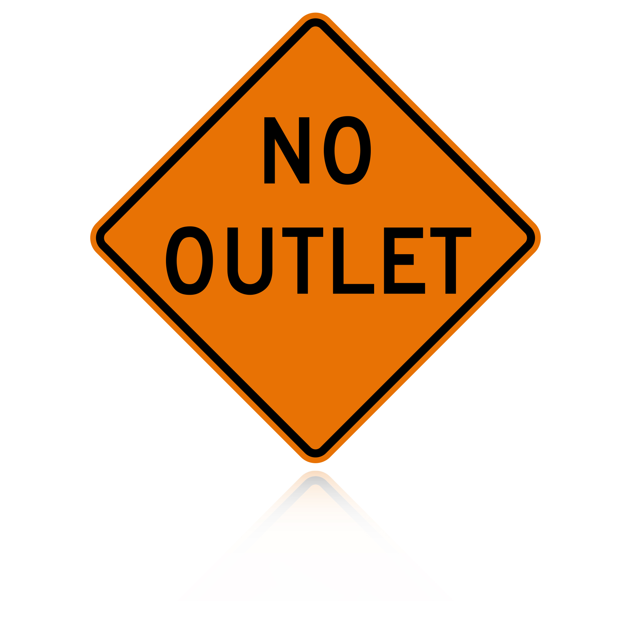 MUTCD W14-2 No Outlet Traffic Sign - 30" Diamond Grade