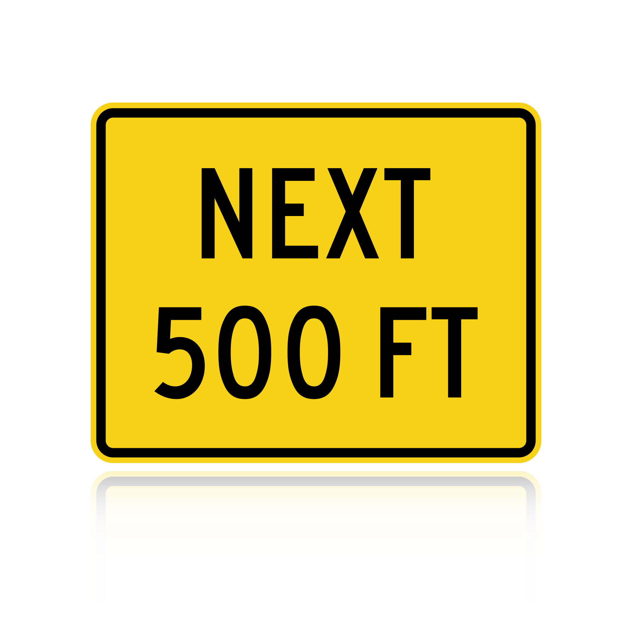 trafficthingz.com: MUTCD W16-4P Next (Distance) Feet (plaque)