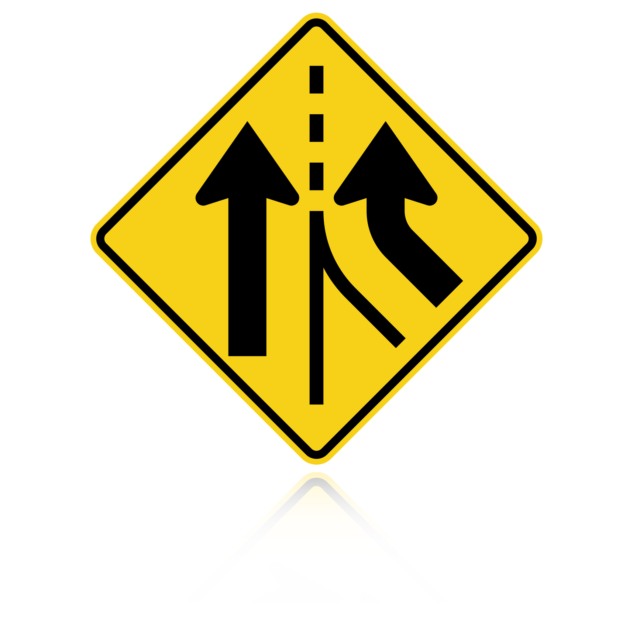 MUTCD W4-3R Added Lane Right Traffic Safety Sign