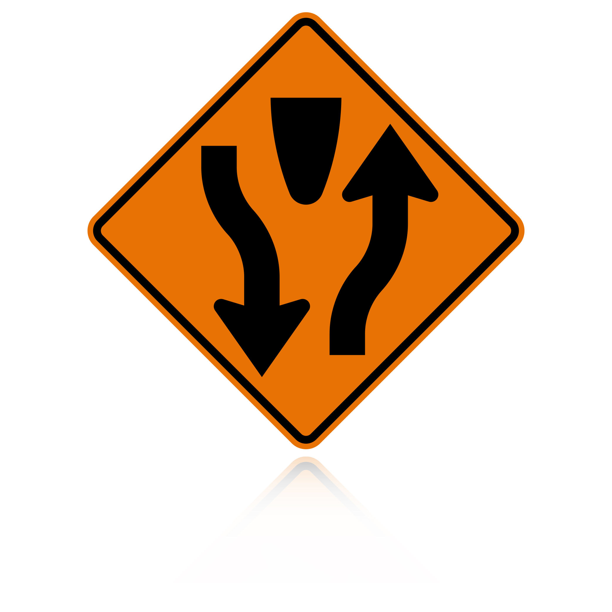 MUTCD W6-1 Divided Highway Traffic Control Sign