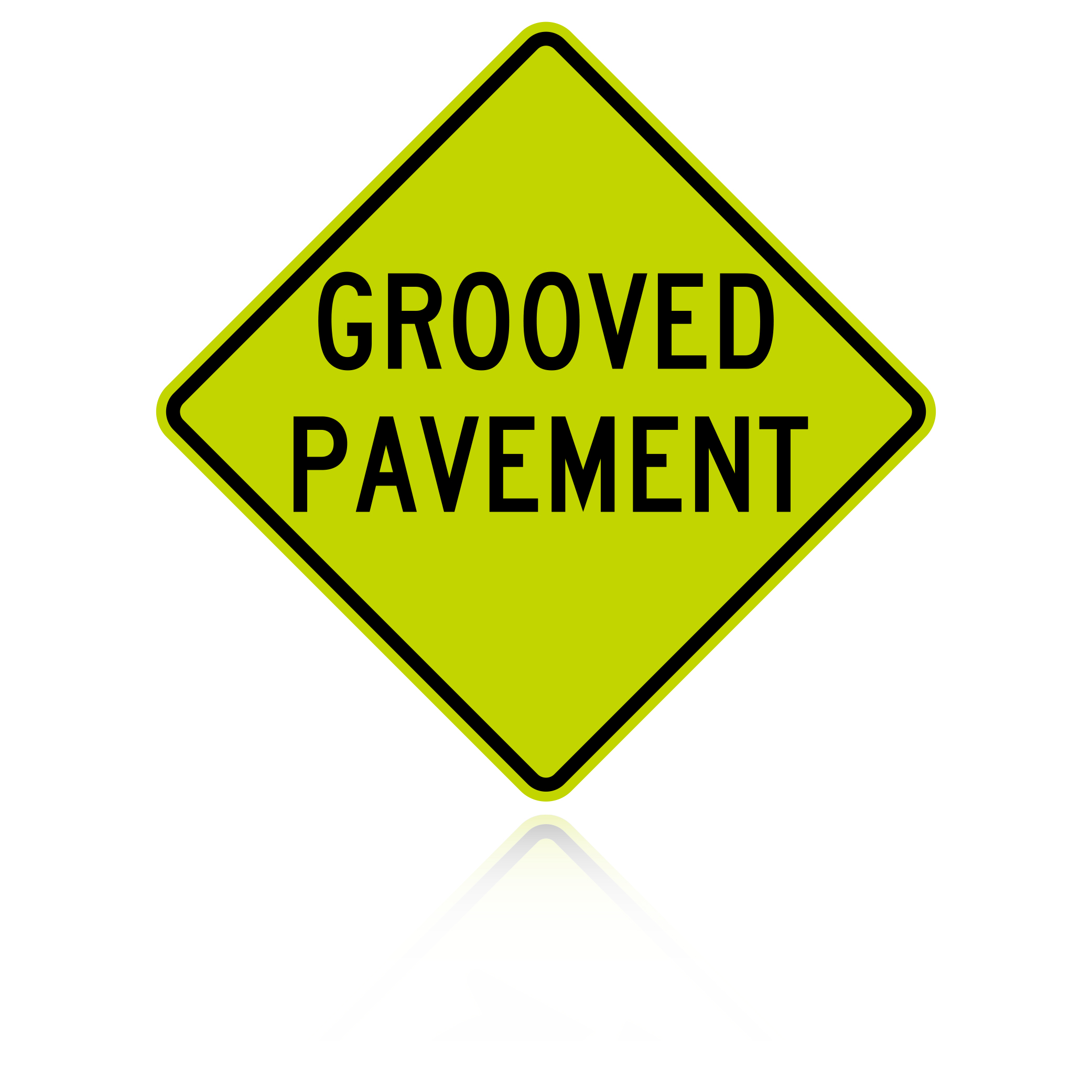 Grooved Pavement Warning Road Sign 30" - MUTCD W8-15