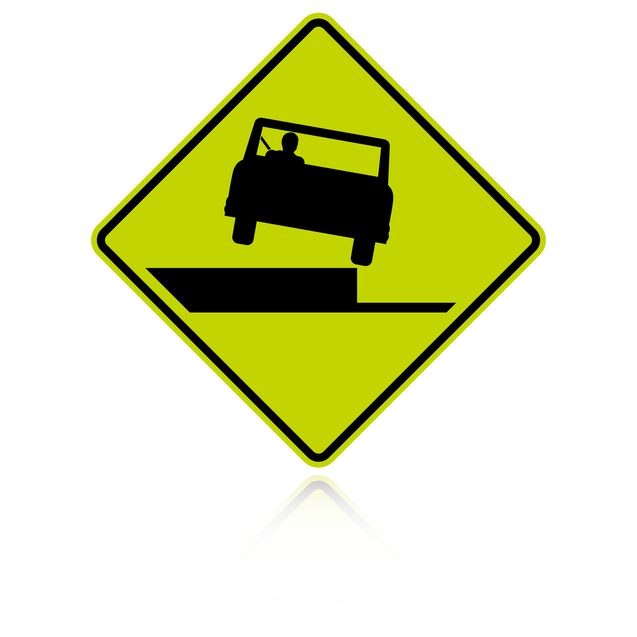 Traffic Sign - MUTCD W8-17R Right Shoulder Drop Off