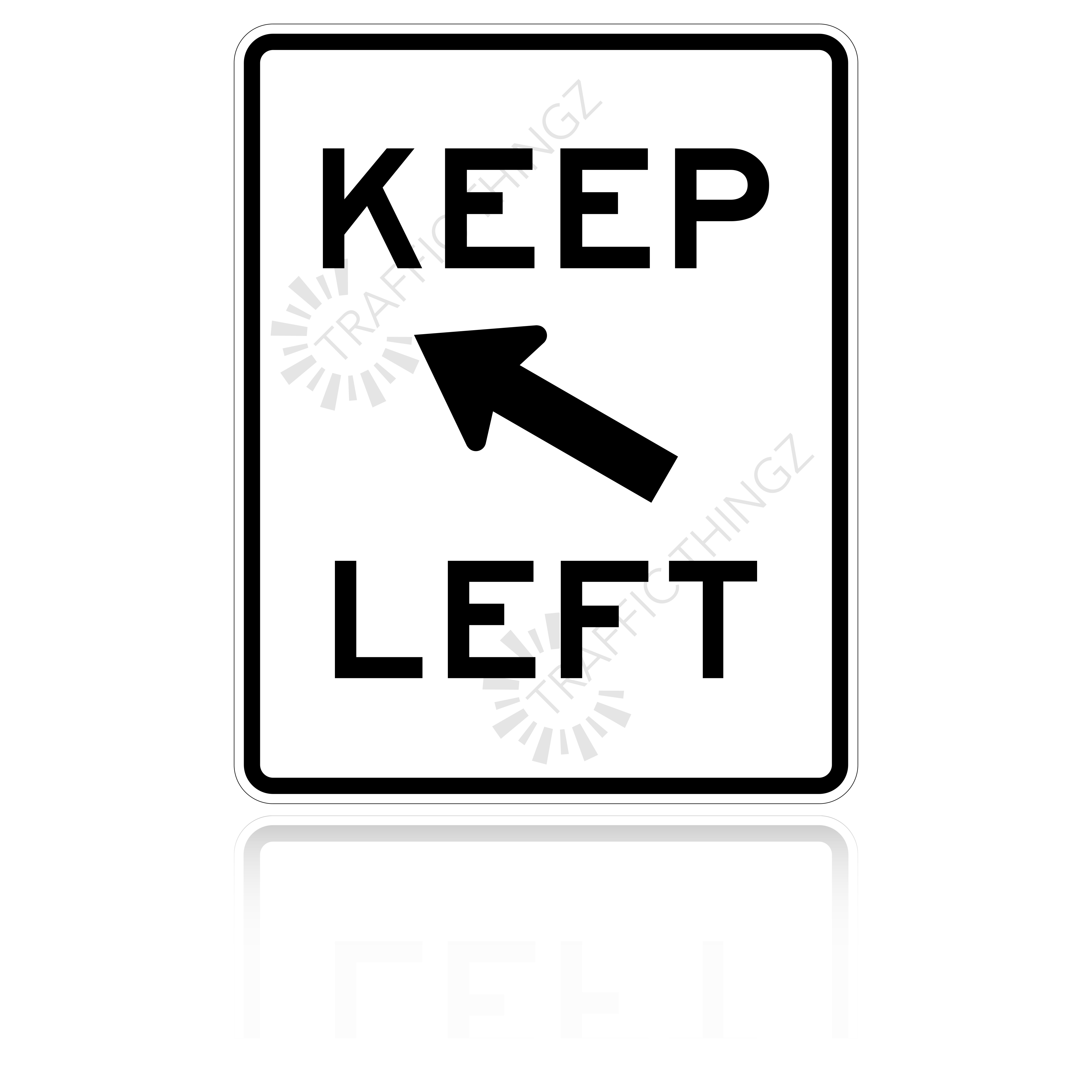trafficthingz.com: MUTCD R4-8b Keep Left Diagonal Arrow