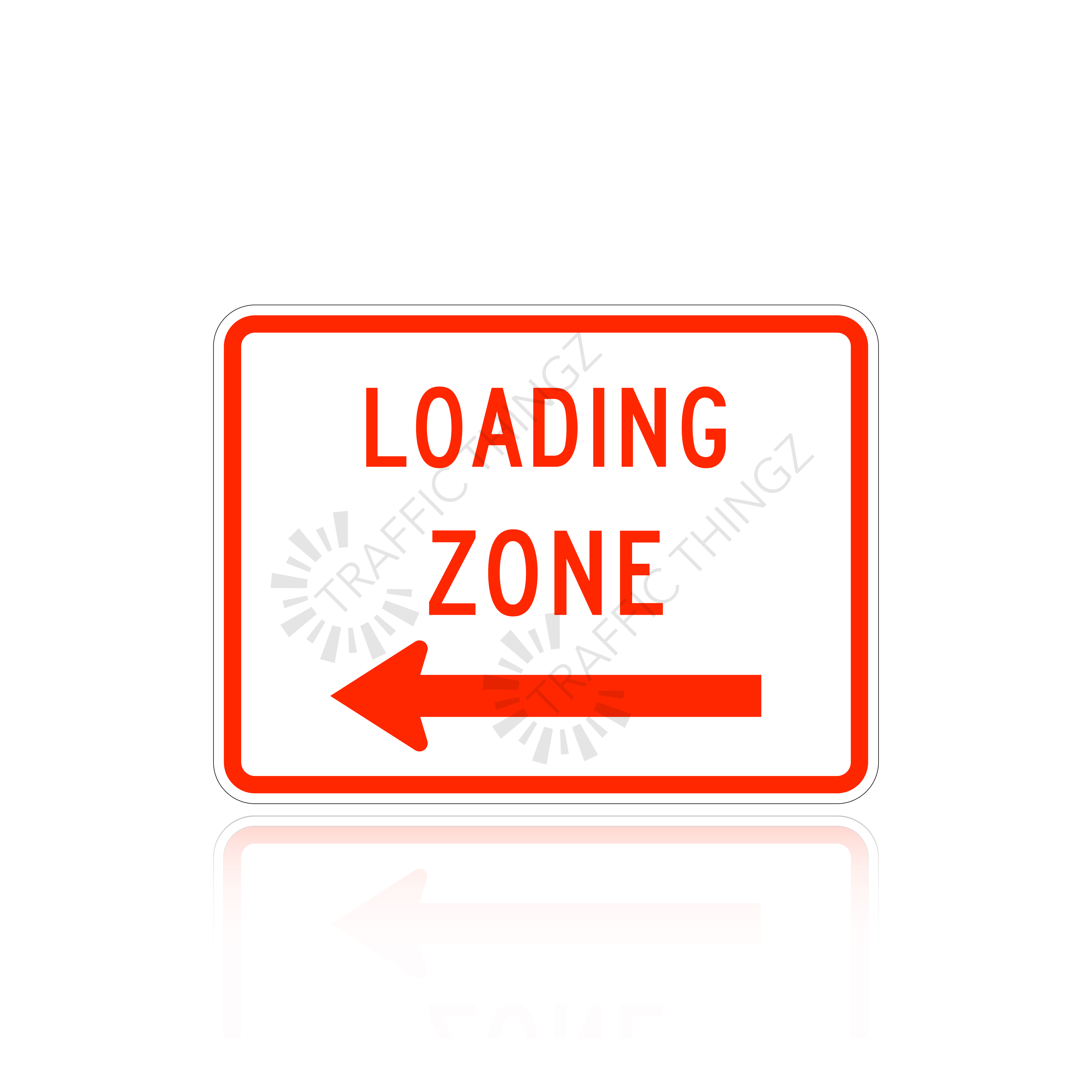 trafficthingz.com: MUTCD R8-3b Loading Zone Left