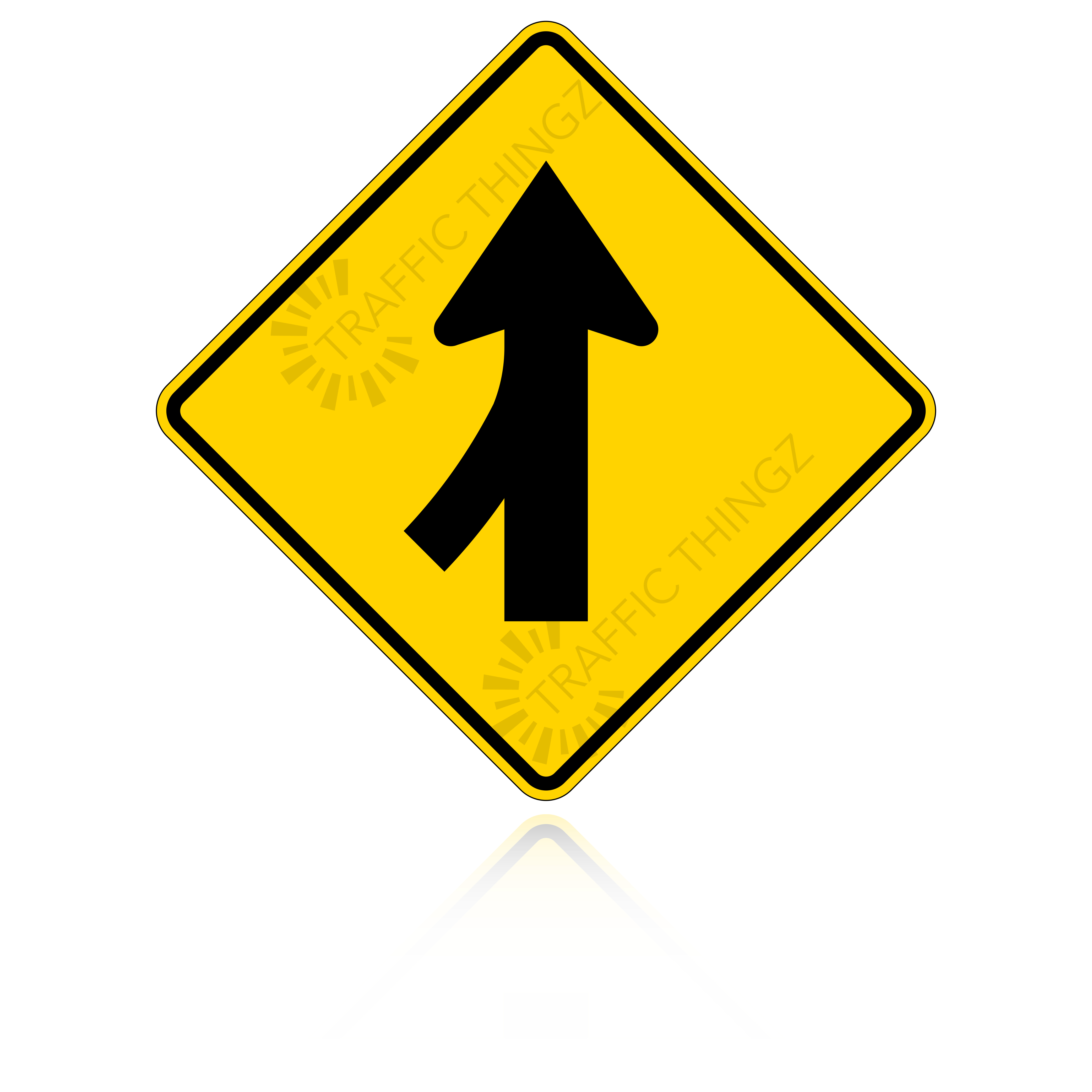 trafficthingz.com: MUTCD W4-1L Merge Left