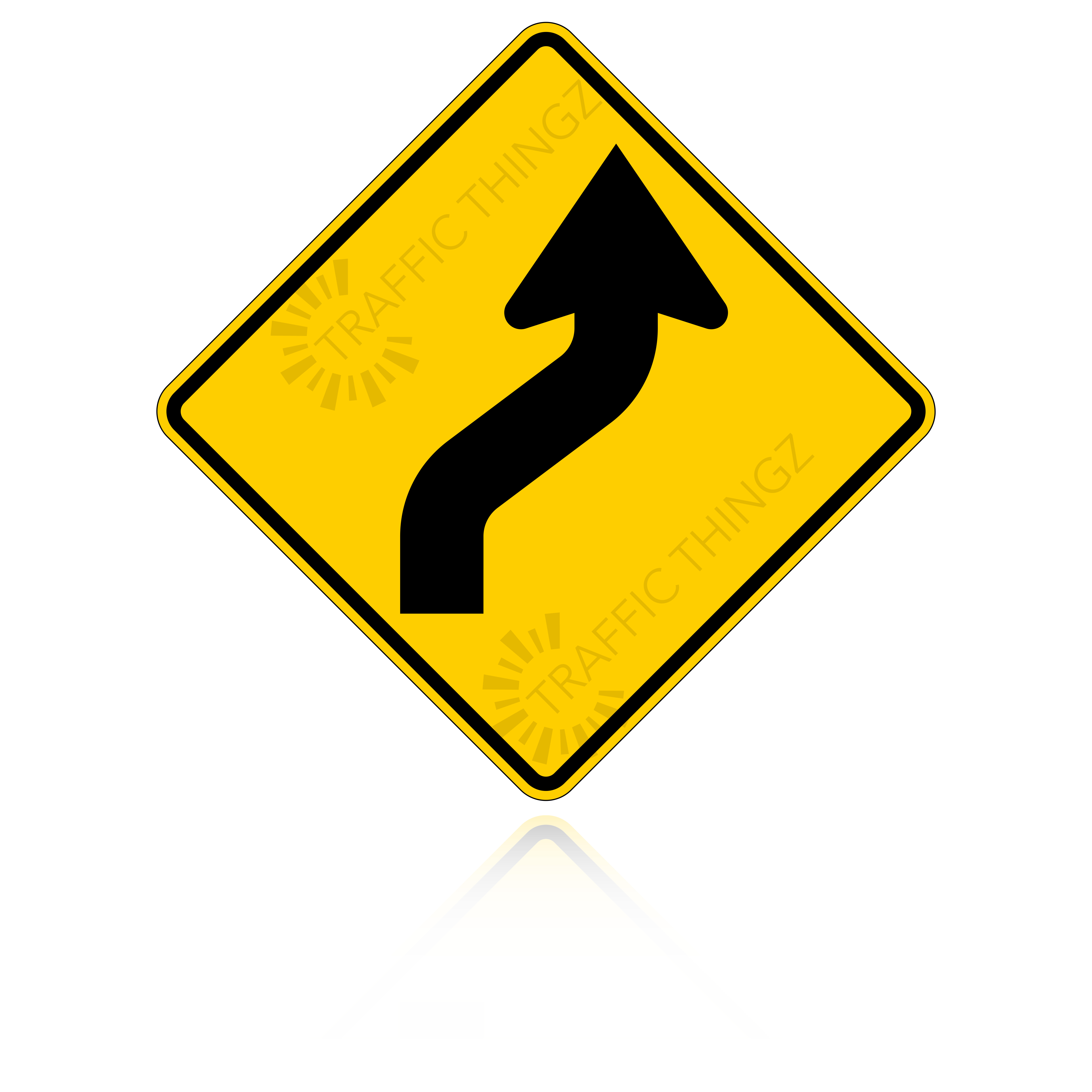 trafficthingz.com: MUTCD W1-4R Reverse Curve Right