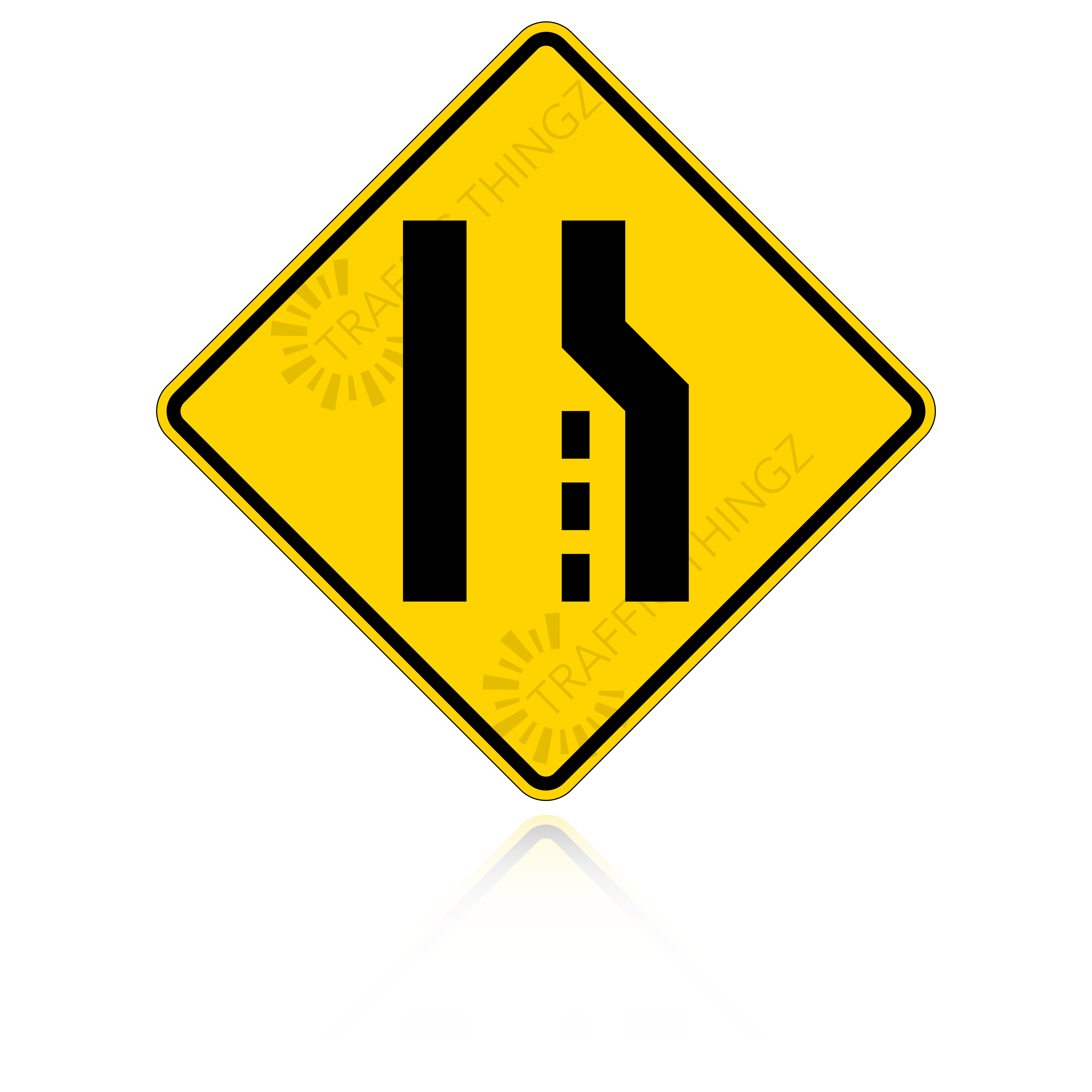 trafficthingz.com: MUTCD W4-2R Right Lane Ends