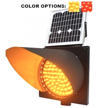 Double 8" Solar LED Flashing Warning Beacon