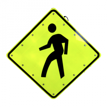 24" Push Button LED Flashing Crosswalk System