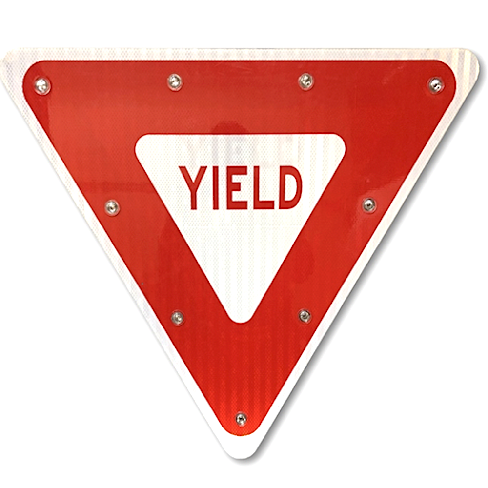 trafficthingz.com: 36" Solar Flashing Yield Sign