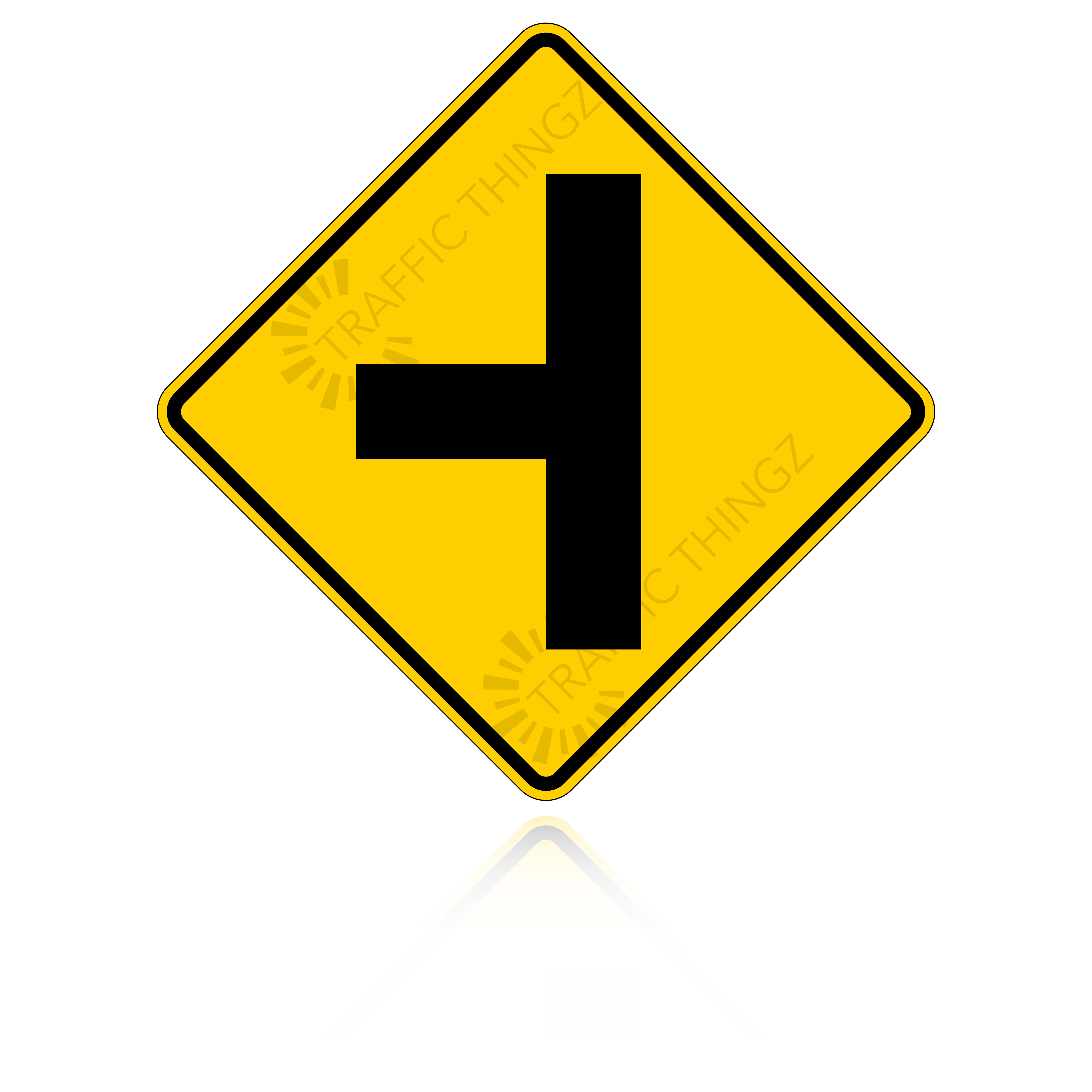 trafficthingz.com: MUTCD W2-2L Side Road Intersection Left