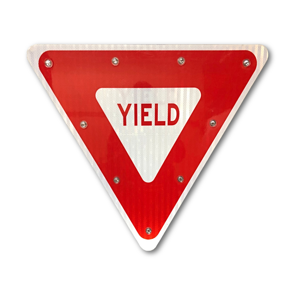 trafficthingz.com: 24" Solar Flashing Yield Sign
